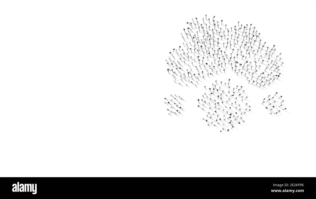 3d rendering symbol of cloud falling meatball wrapped in gold thermal ...