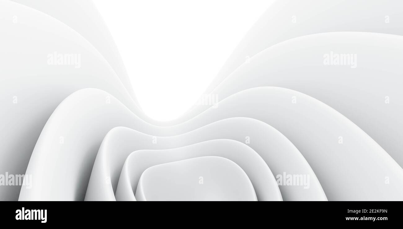 white abstract organic round shape 3d render illustration Stock Photo ...