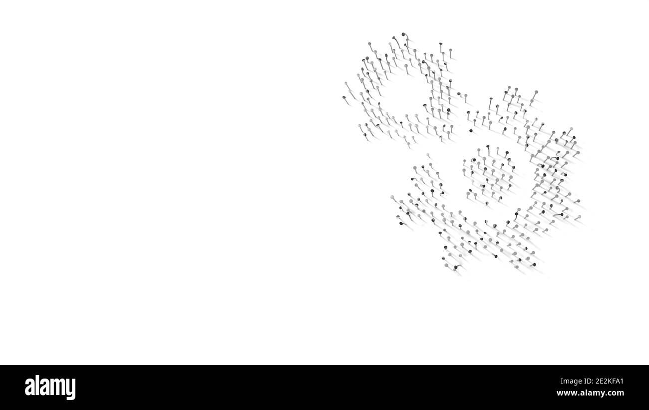 3d rendering symbol of cogwheel covers bigger cogwheel wrapped in gold ...