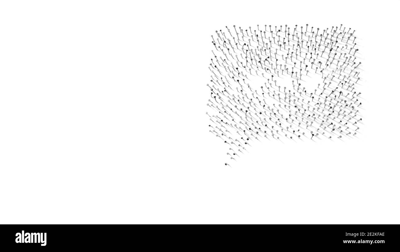 3d Rendering Symbol Of Rectangular Chat Bubble With Rounded Corner And Three Dots Wrapped In