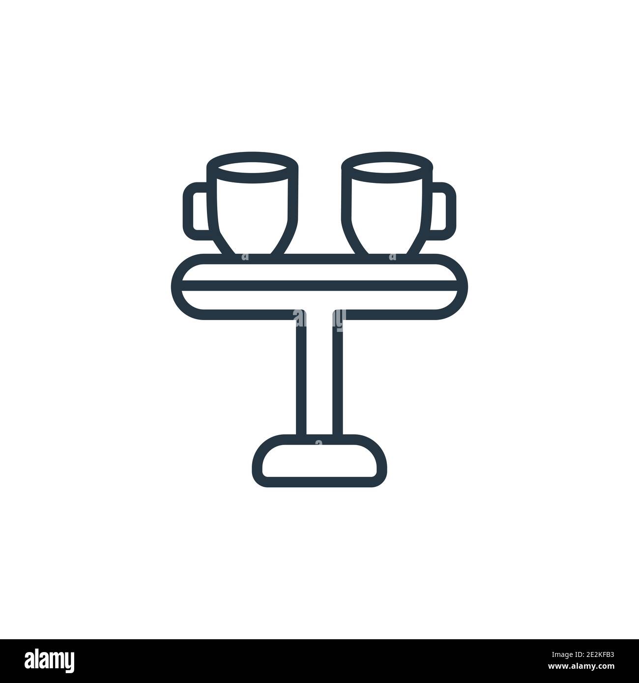 Coffee table outline vector icon. Thin line black coffee table icon ...