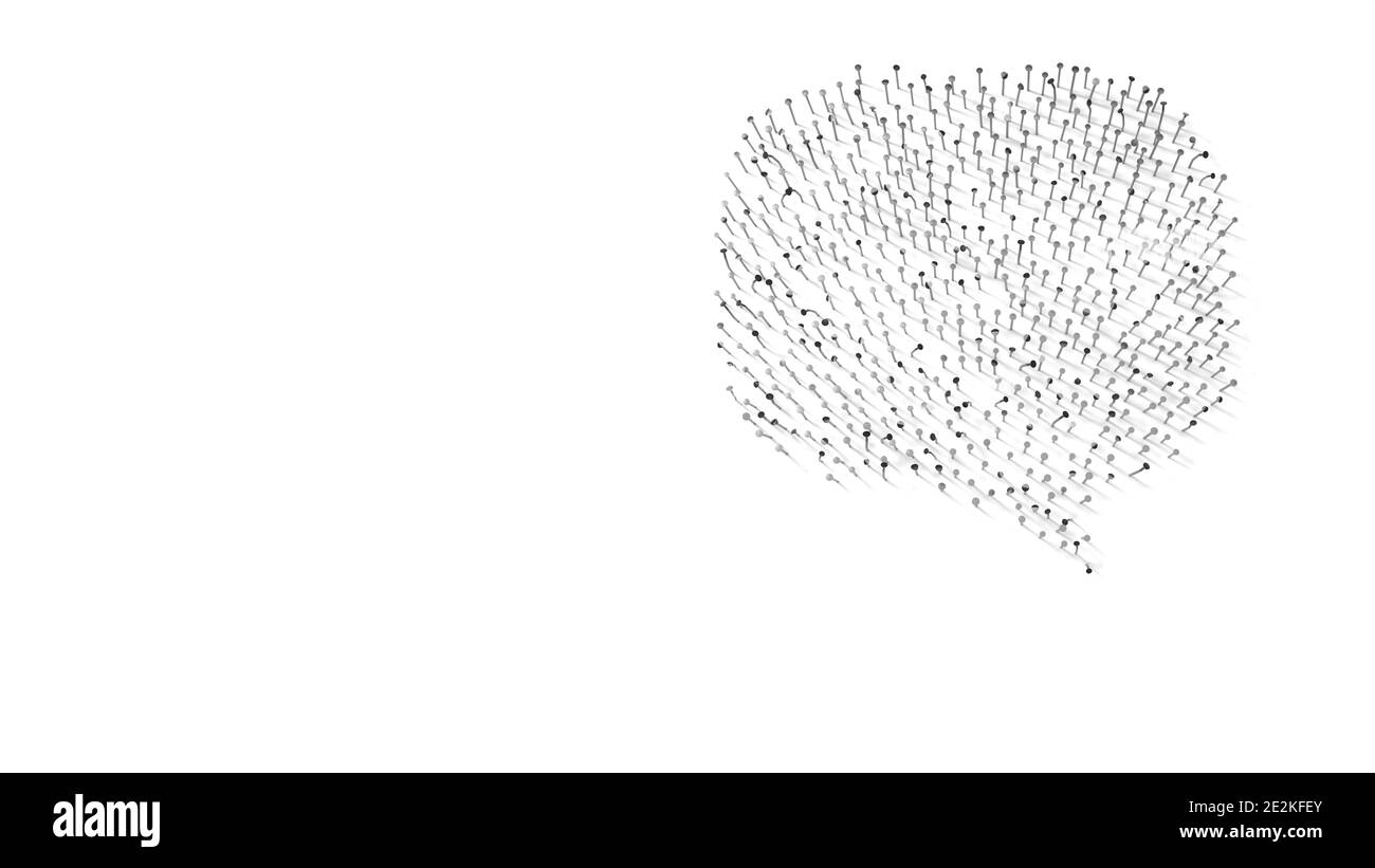 3d Rendering Symbol Of Rounded Chat Bubble Right Wrapped In Gold