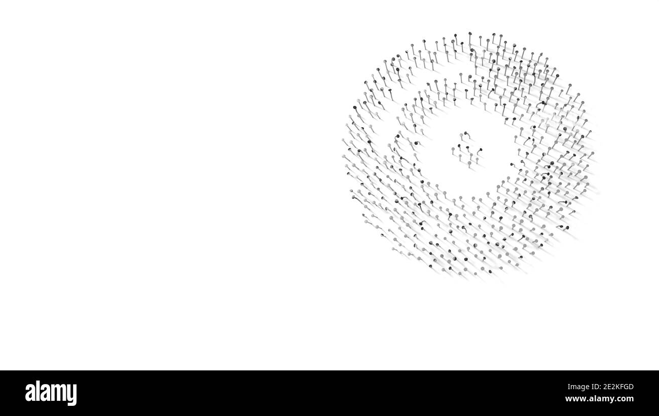 3d rendering symbol of circle CD disc wrapped in gold thermal foil ...