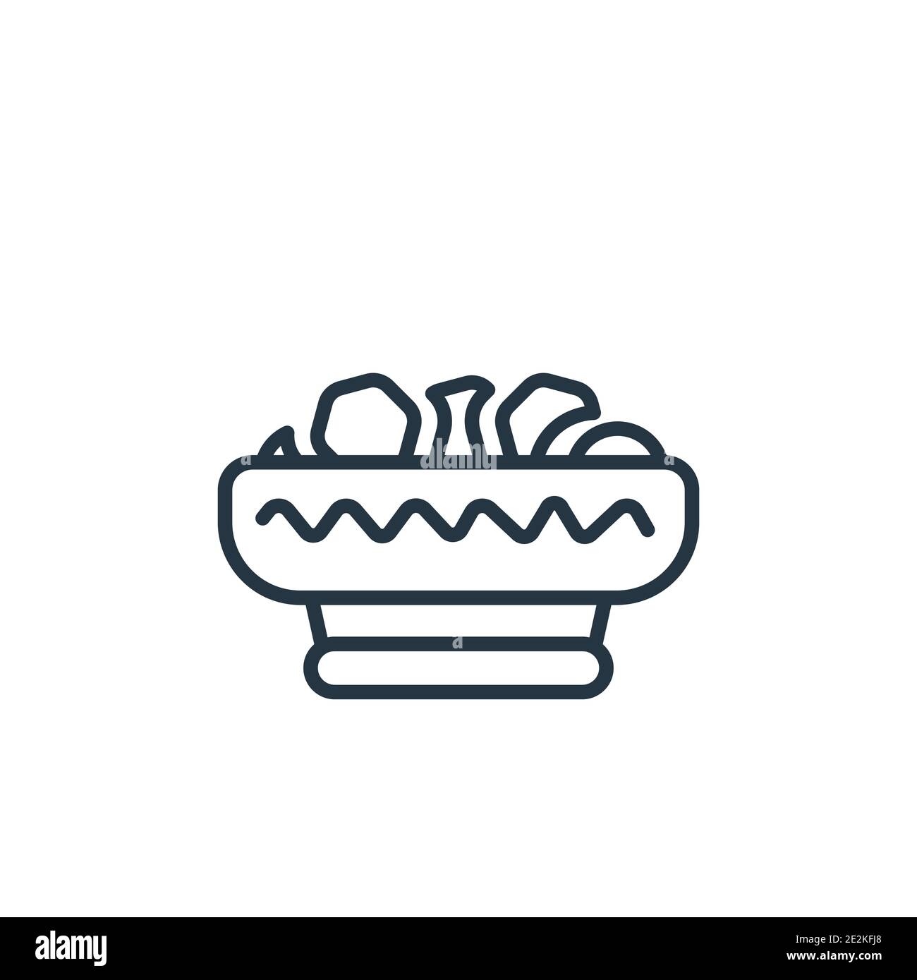 Kung pao chicken outline vector icon. Thin line black kung pao chicken ...