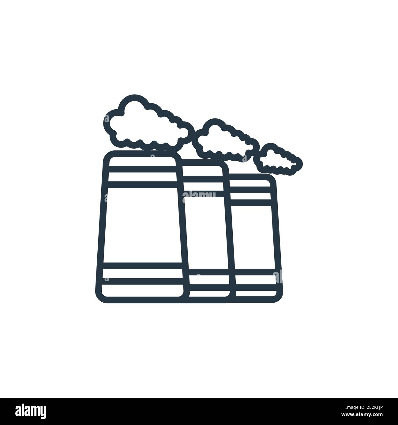 Power plant outline vector icon. Thin line black power plant icon, flat ...