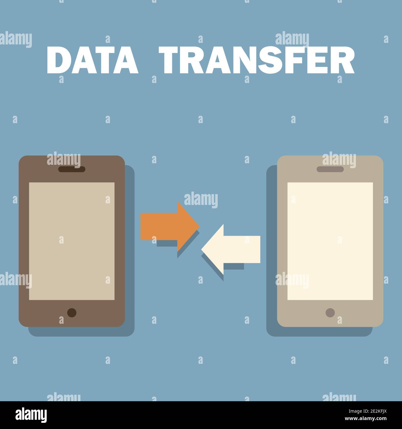 Two smart phone while transfer data, illustration,vector Stock Vector ...