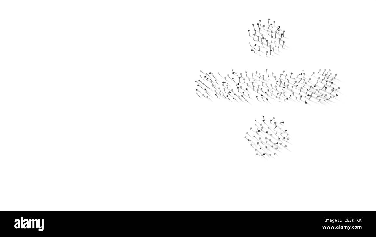 3d rendering symbol of divide symbol wrapped in gold thermal foil plate ...