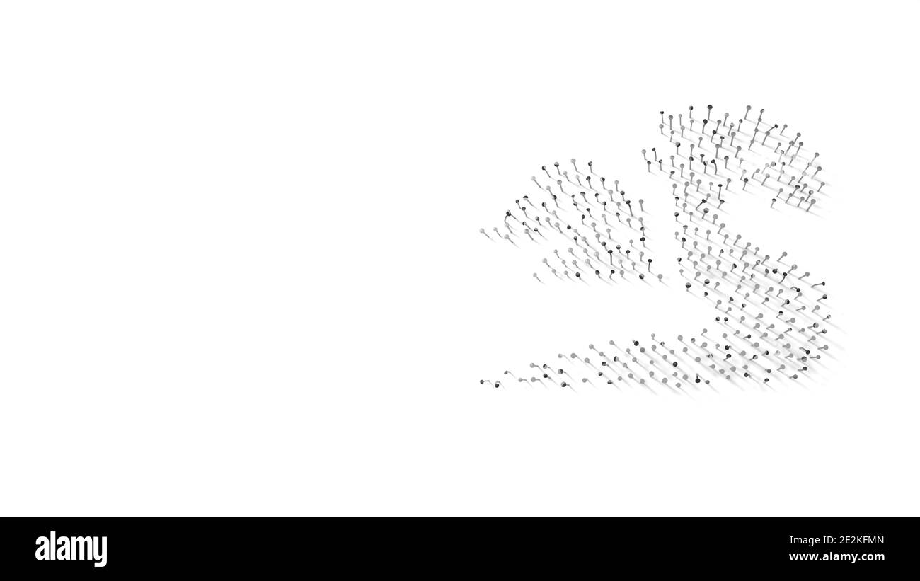 3d rendering symbol of fairy tale fury wrapped in gold thermal foil ...