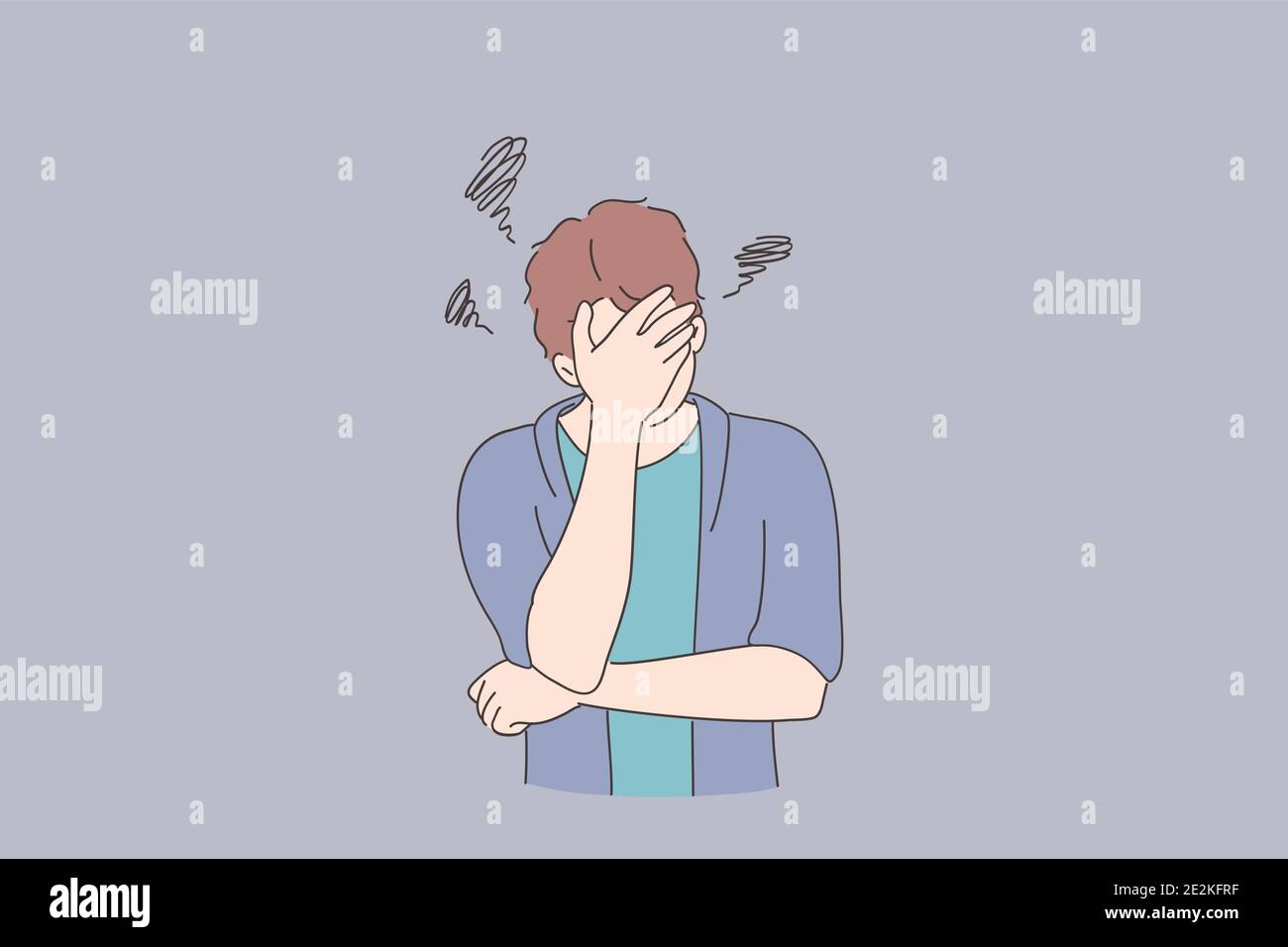 Depression, bad thoughts, stress concept Stock Vector Image & Art - Alamy
