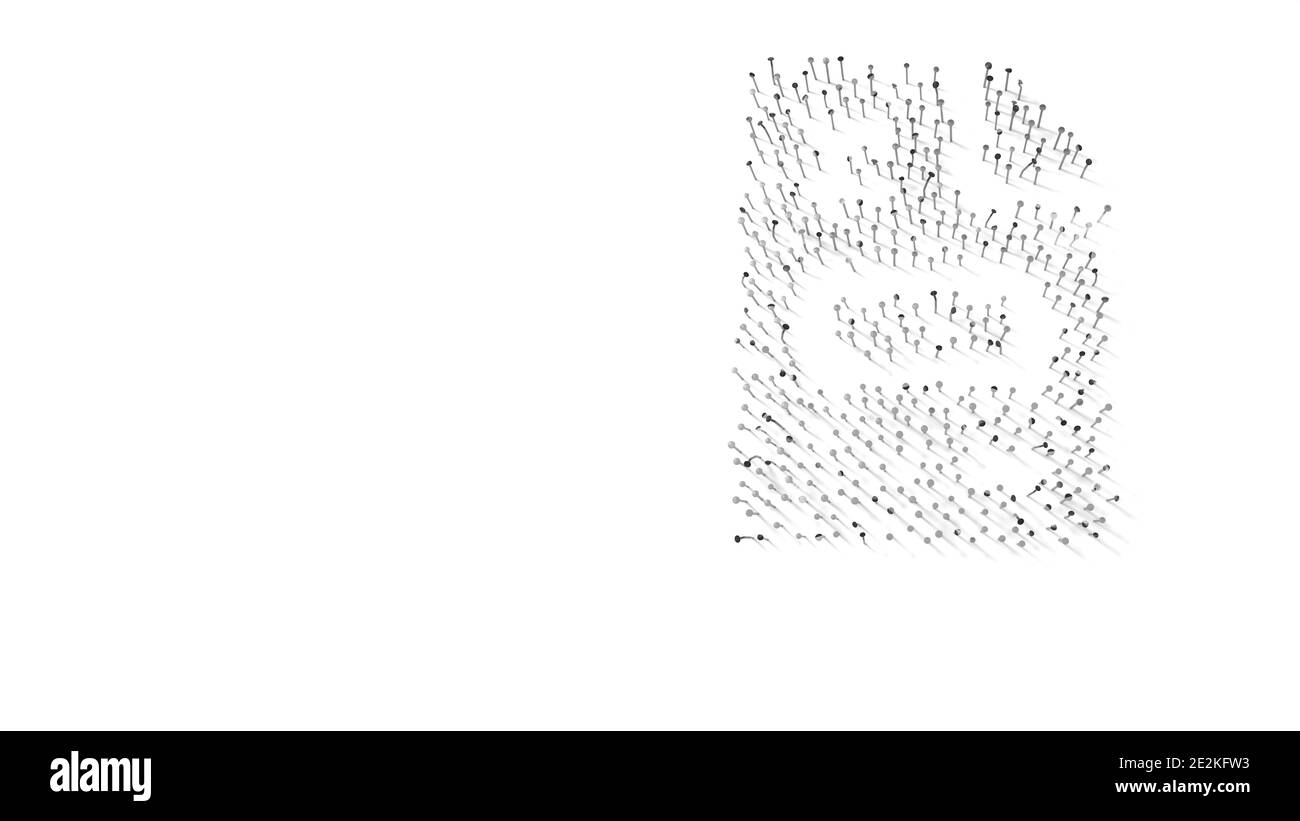 3d Rendering Symbol Of Paper With Bent Corner And Text Wrapped In Gold Thermal Foil Plate On