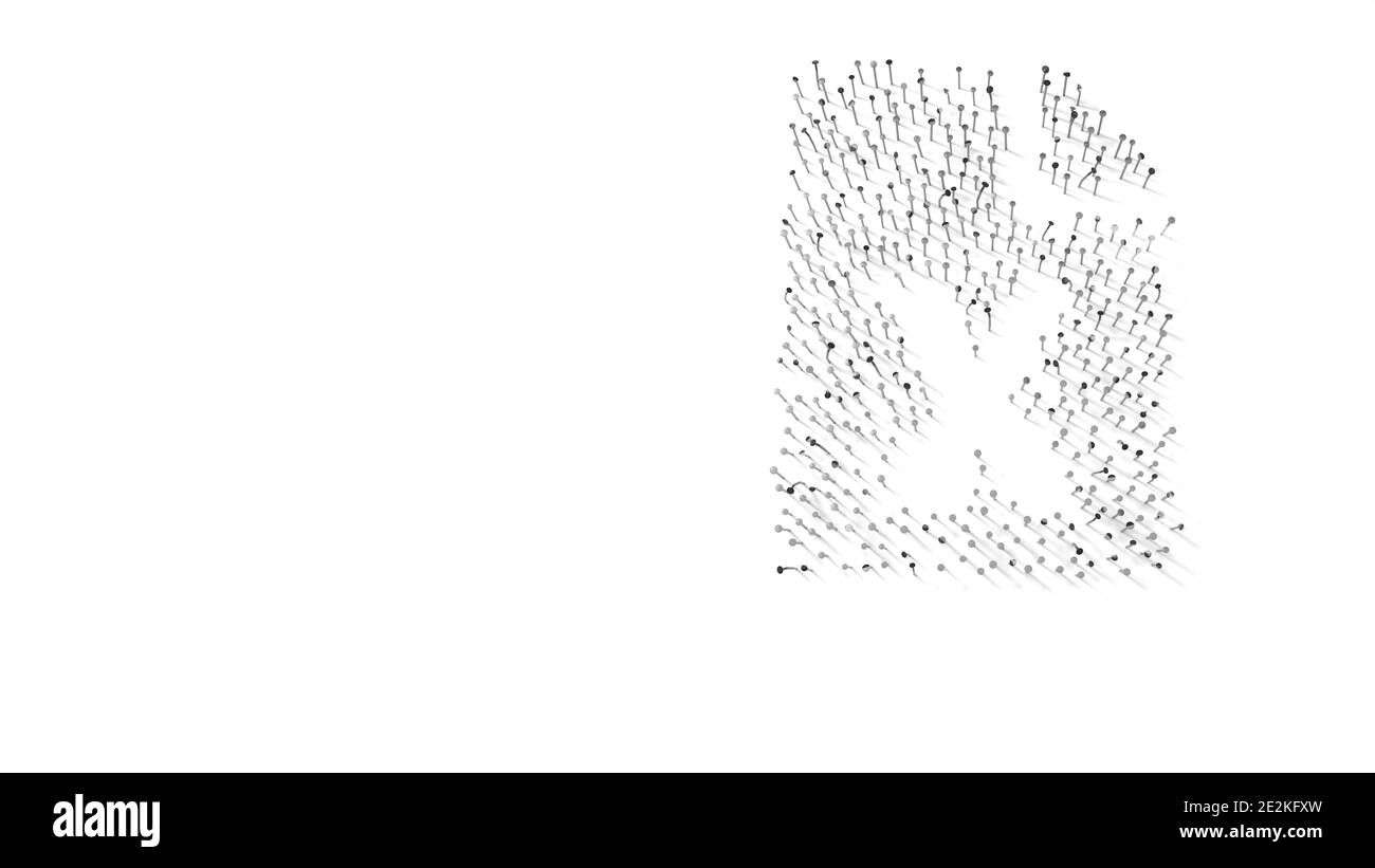 3d Rendering Symbol Of Paper With Bent Corner And X Letter Wrapped In