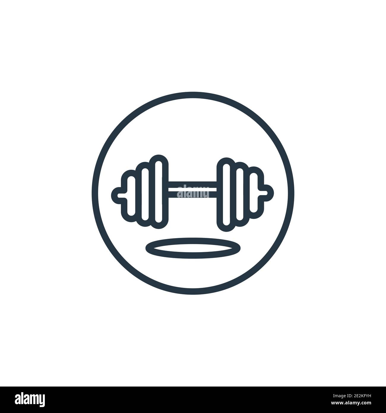 Barbell outline vector icon. Thin line black barbell icon, flat vector ...