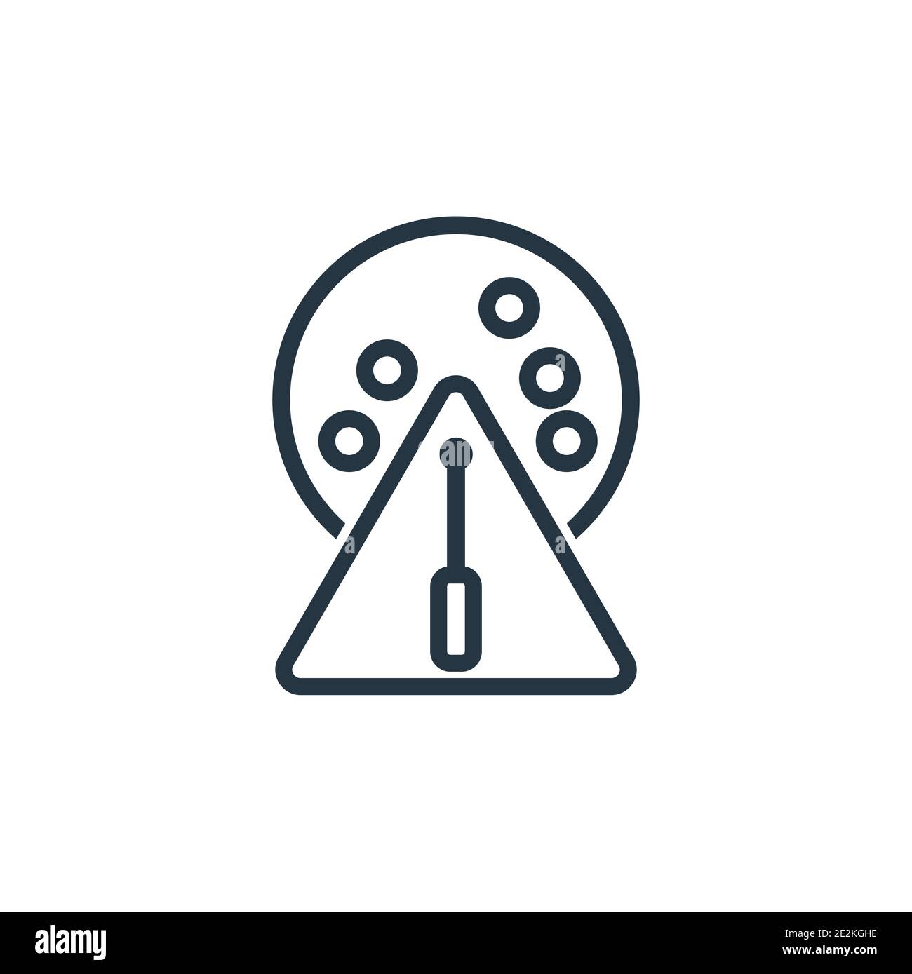 Lottery outline vector icon. Thin line black lottery icon, flat vector ...