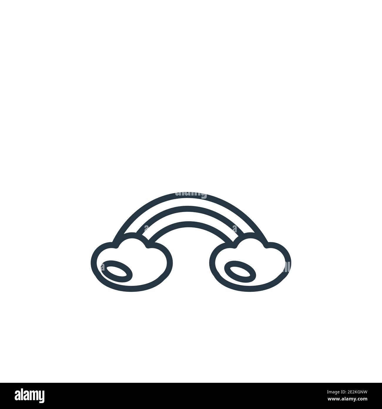 Basic rainbow outline vector icon. Thin line black basic rainbow icon ...