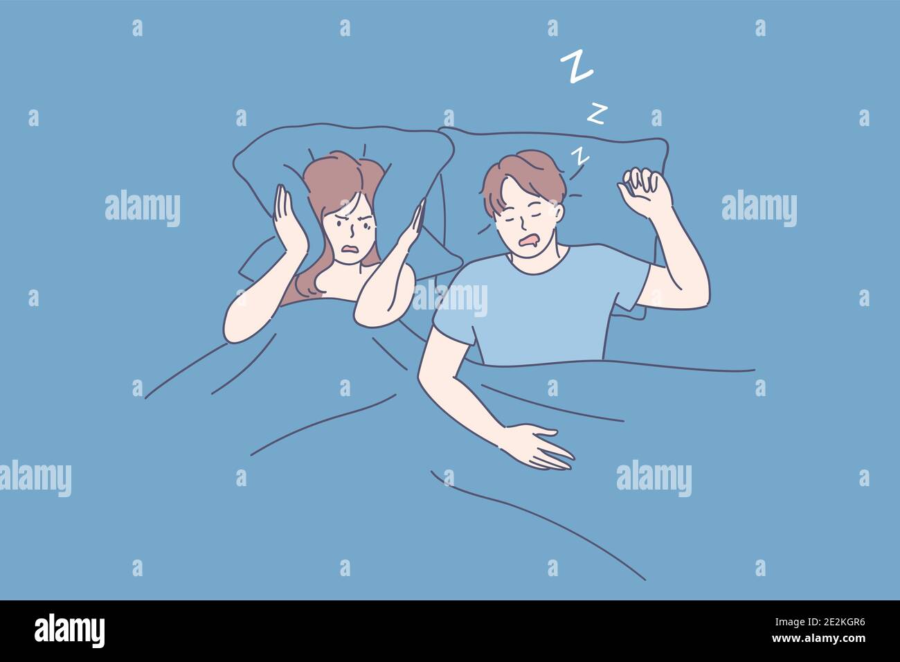Snoring Stock Vector Images - Alamy