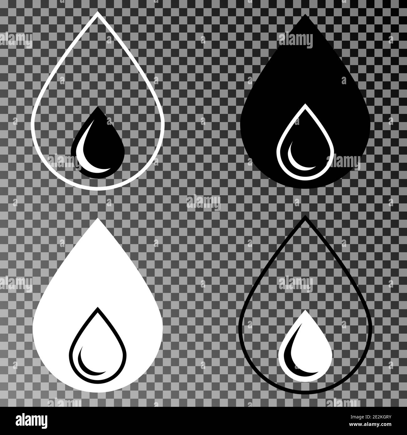 Vector water drop icons set on isolated background Stock Vector Image ...