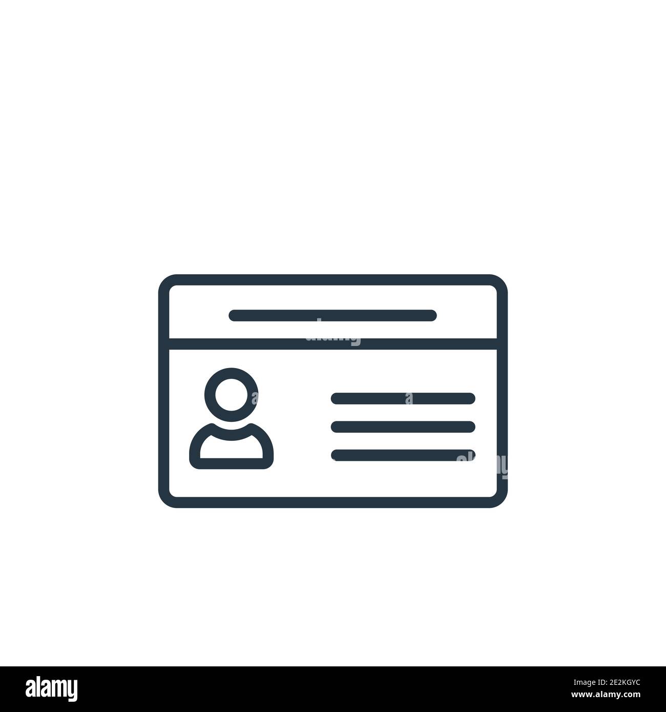 Id card outline vector icon. Thin line black id card icon, flat vector ...