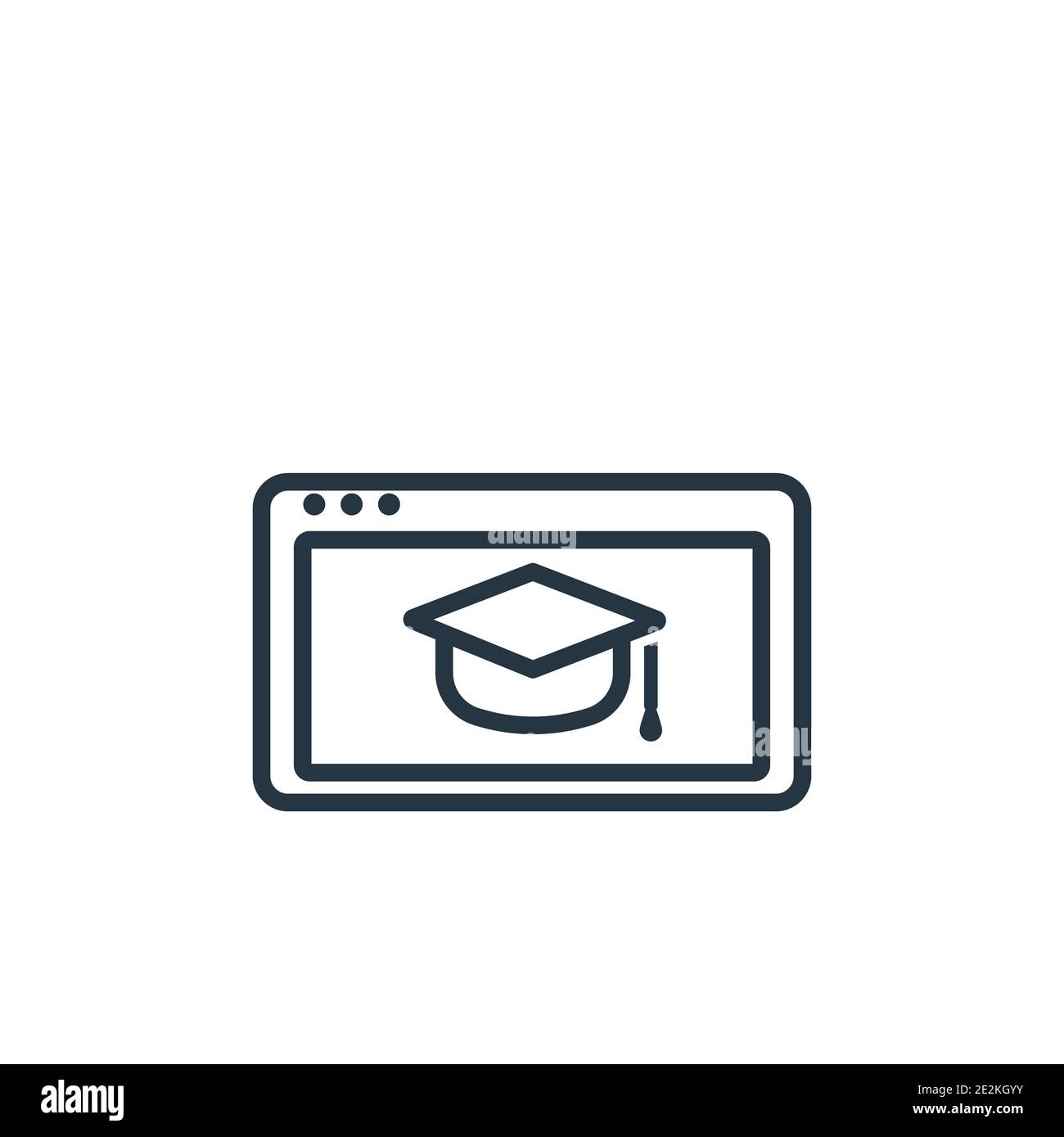 Online class outline vector icon. Thin line black online class icon ...