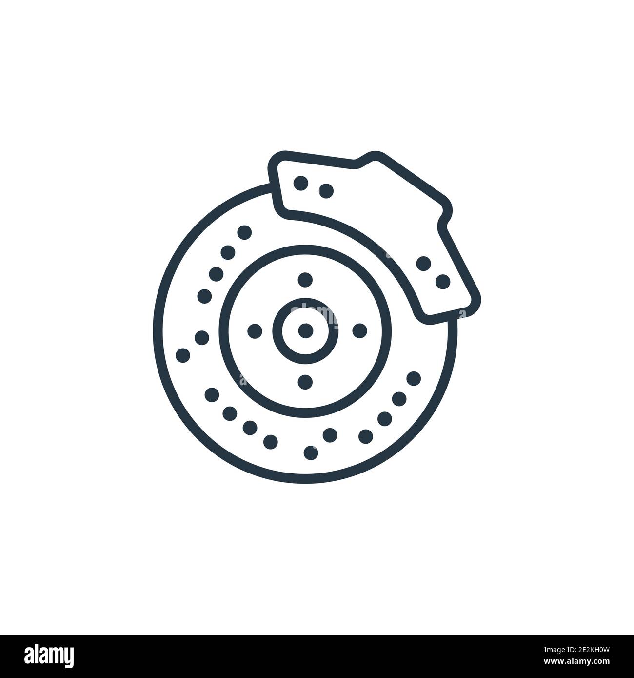 Disk brake outline vector icon. Thin line black disk brake icon, flat ...