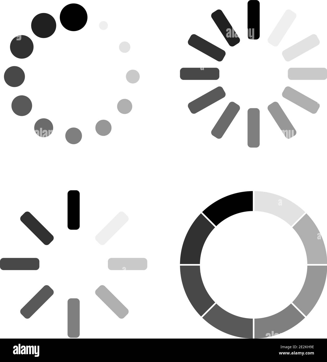 Set of Loading icons. Load icons in flat design. White background ...