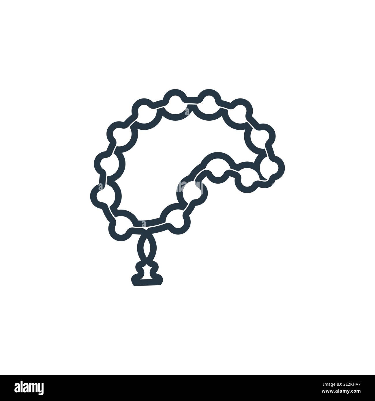 Tasbih outline vector icon. Thin line black tasbih icon, flat vector ...