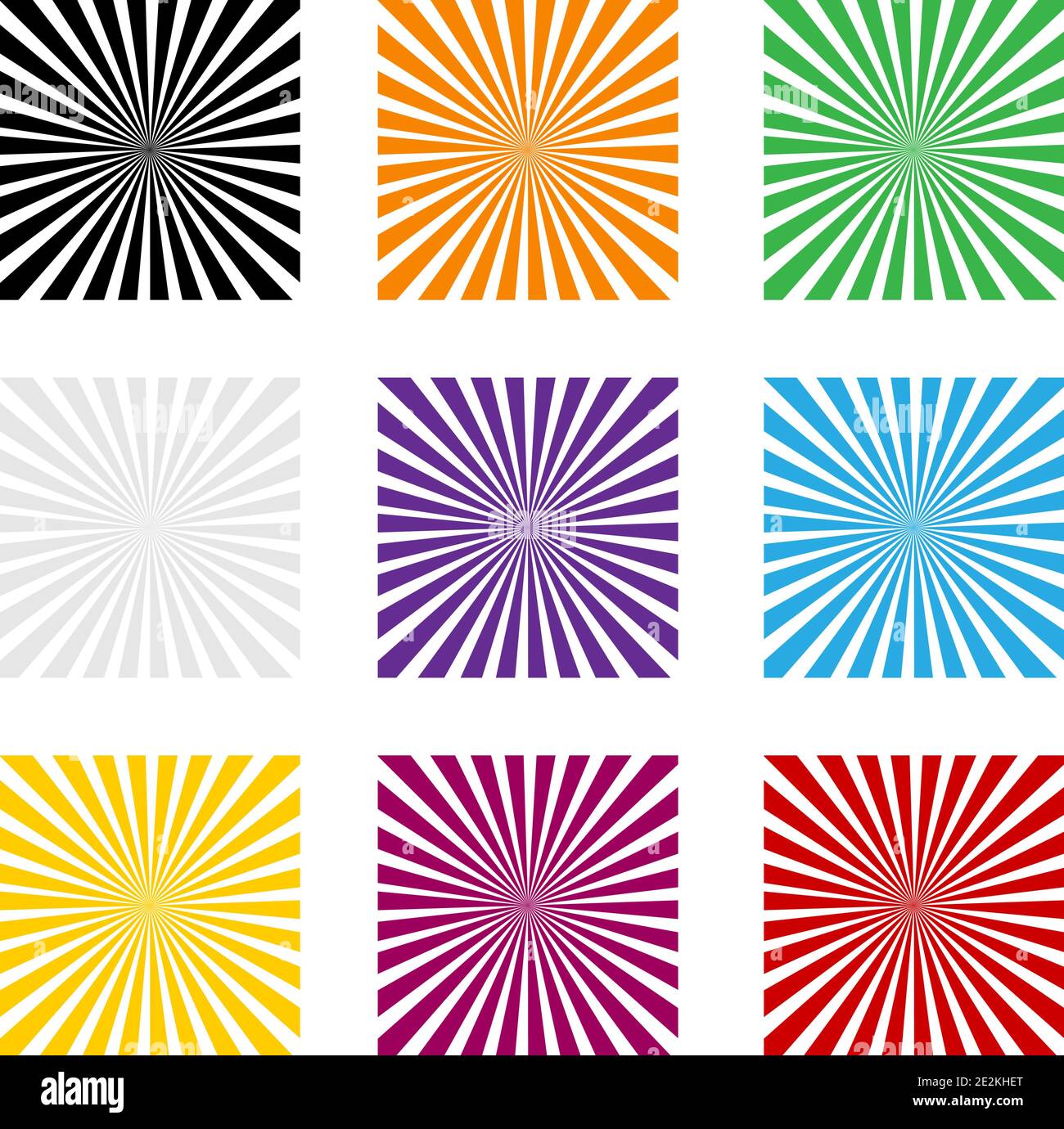 Sun rays Set color rays sun on white background Stock Vector Image ...