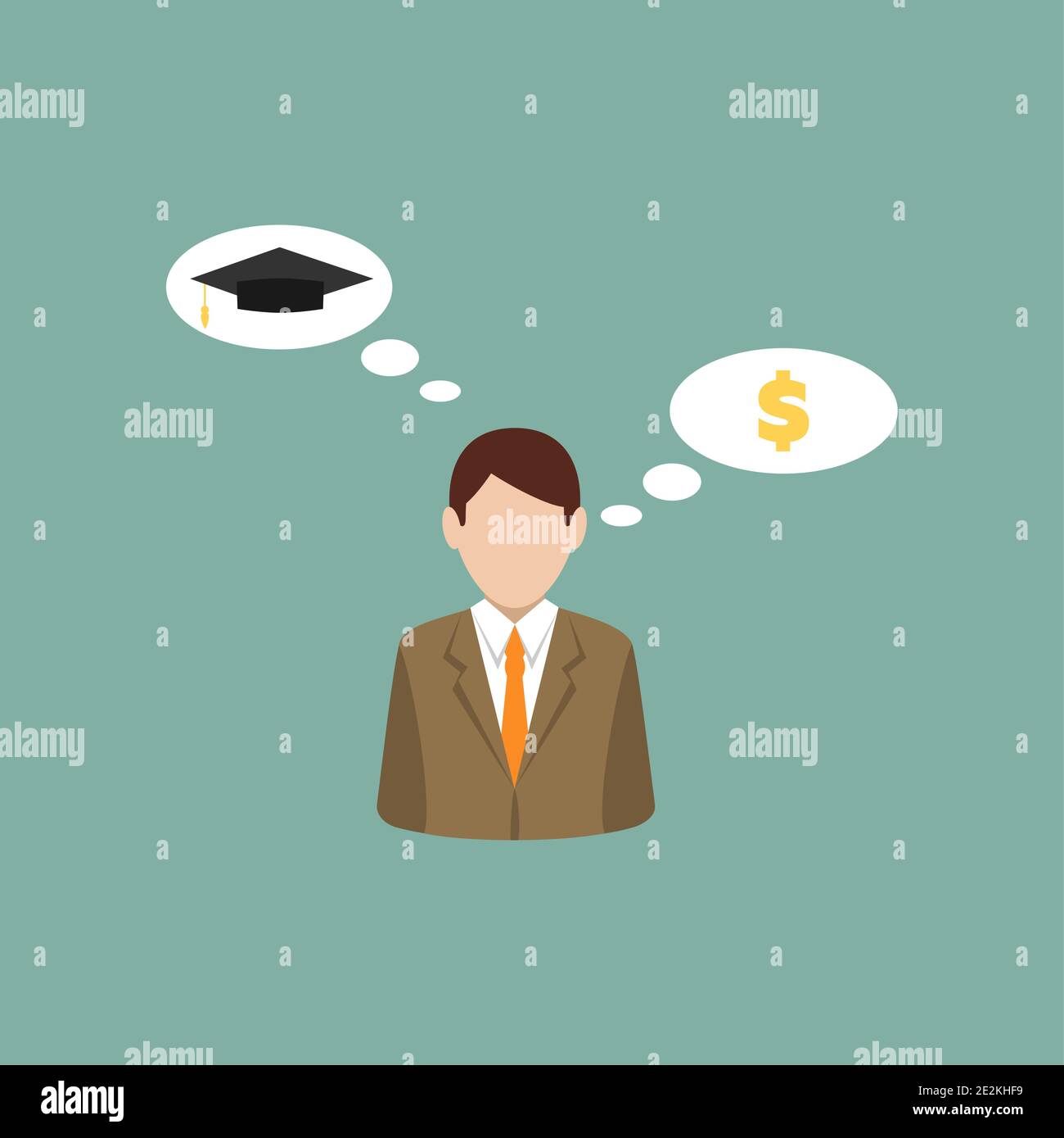 People thinks work or education. Flat style Stock Vector Image & Art ...