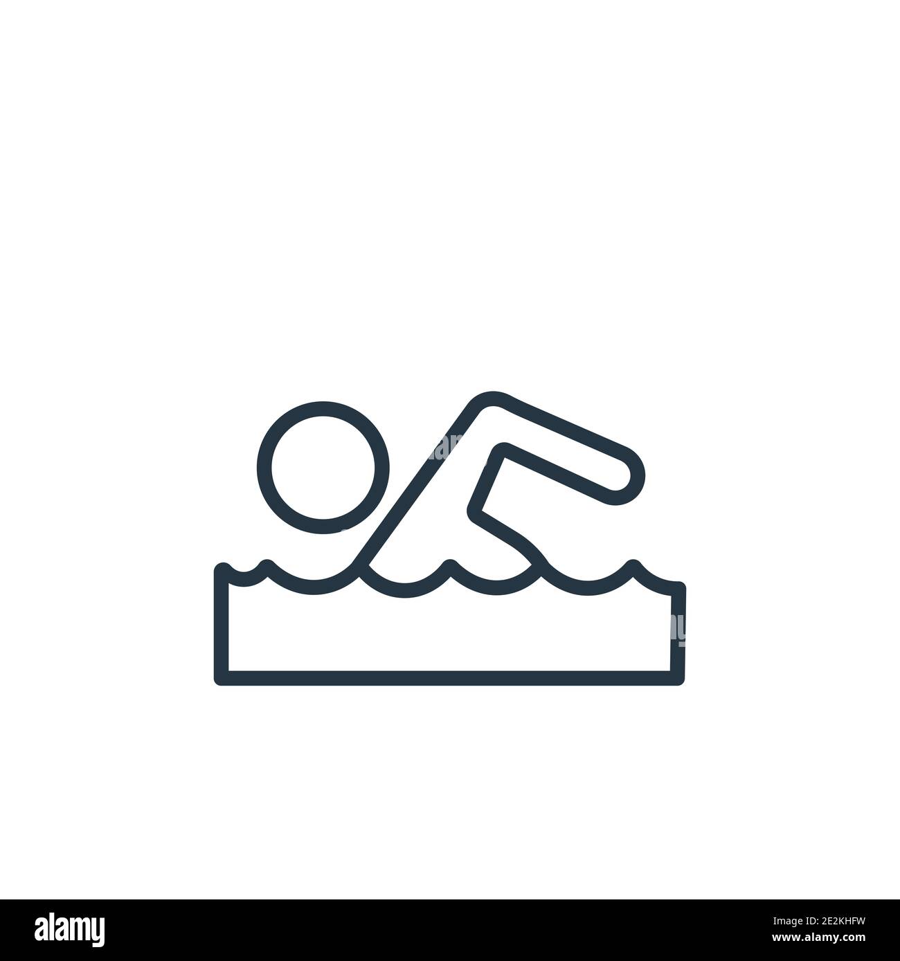 Swim outline vector icon. Thin line black swim icon, flat vector simple ...