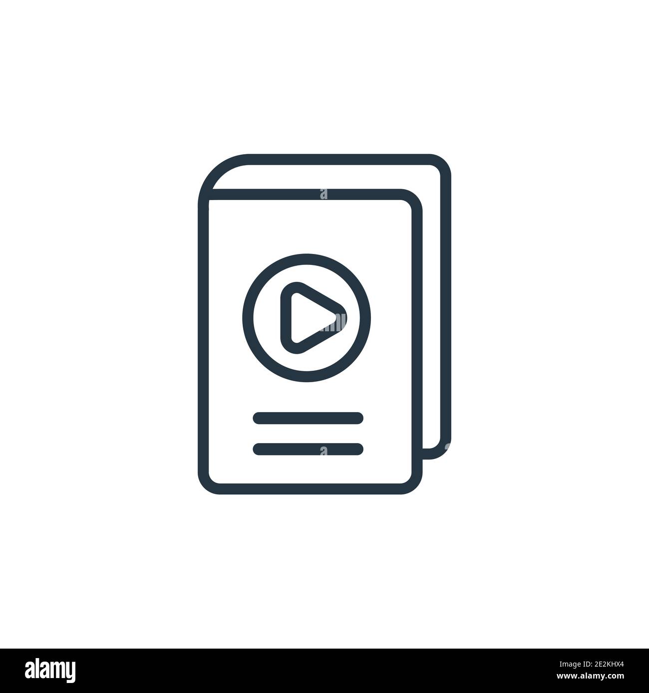 Audio book outline vector icon. Thin line black audio book icon, flat ...
