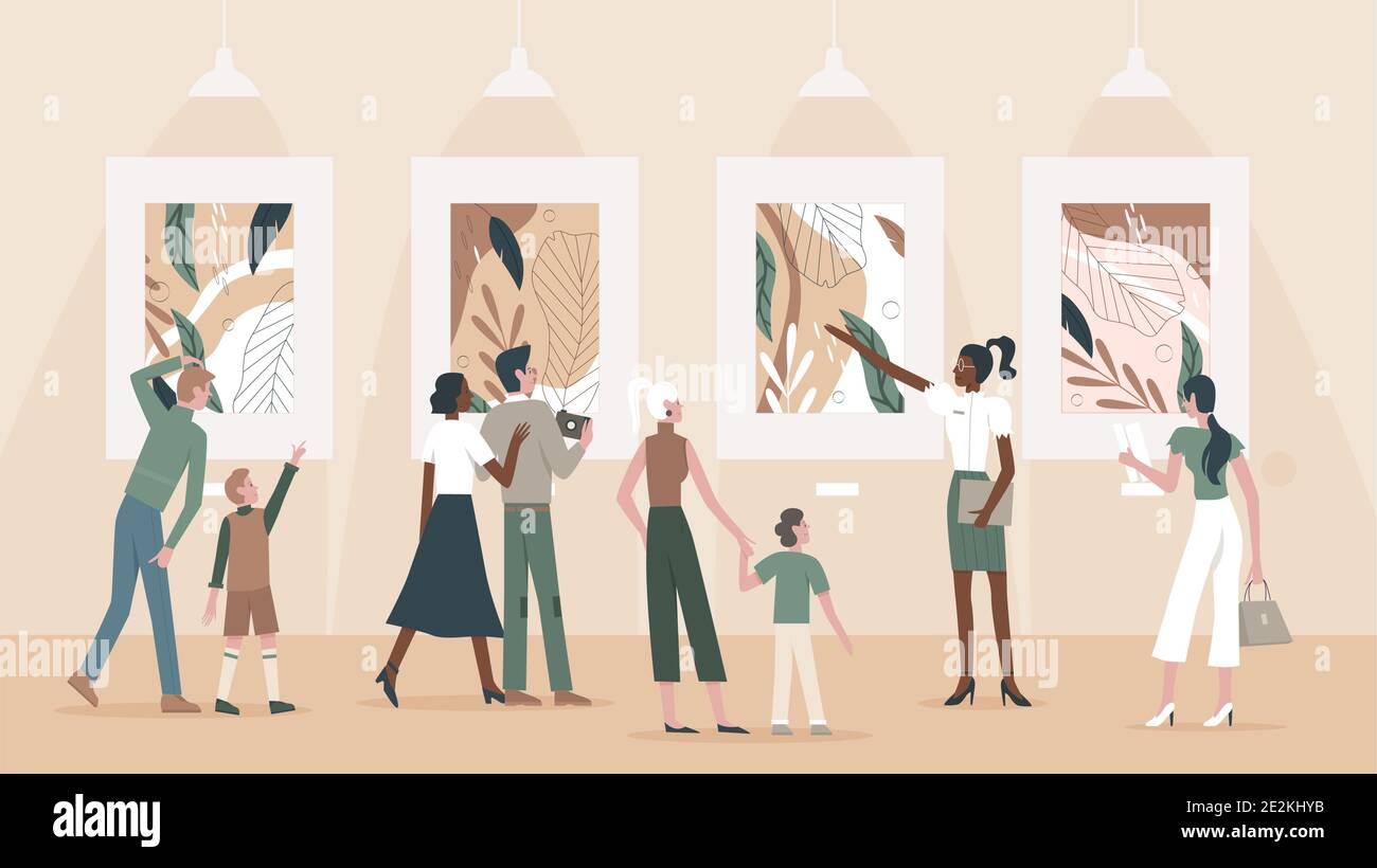 Museum paintings wall Stock Vector Images - Alamy