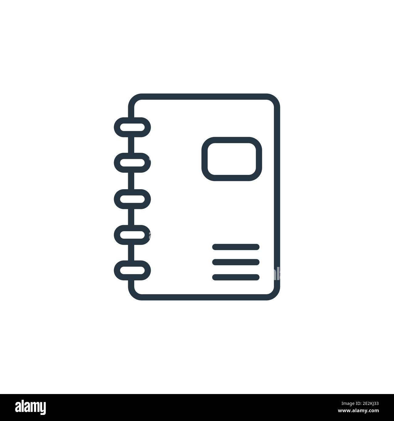 Notebook outline vector icon. Thin line black notebook icon, flat ...