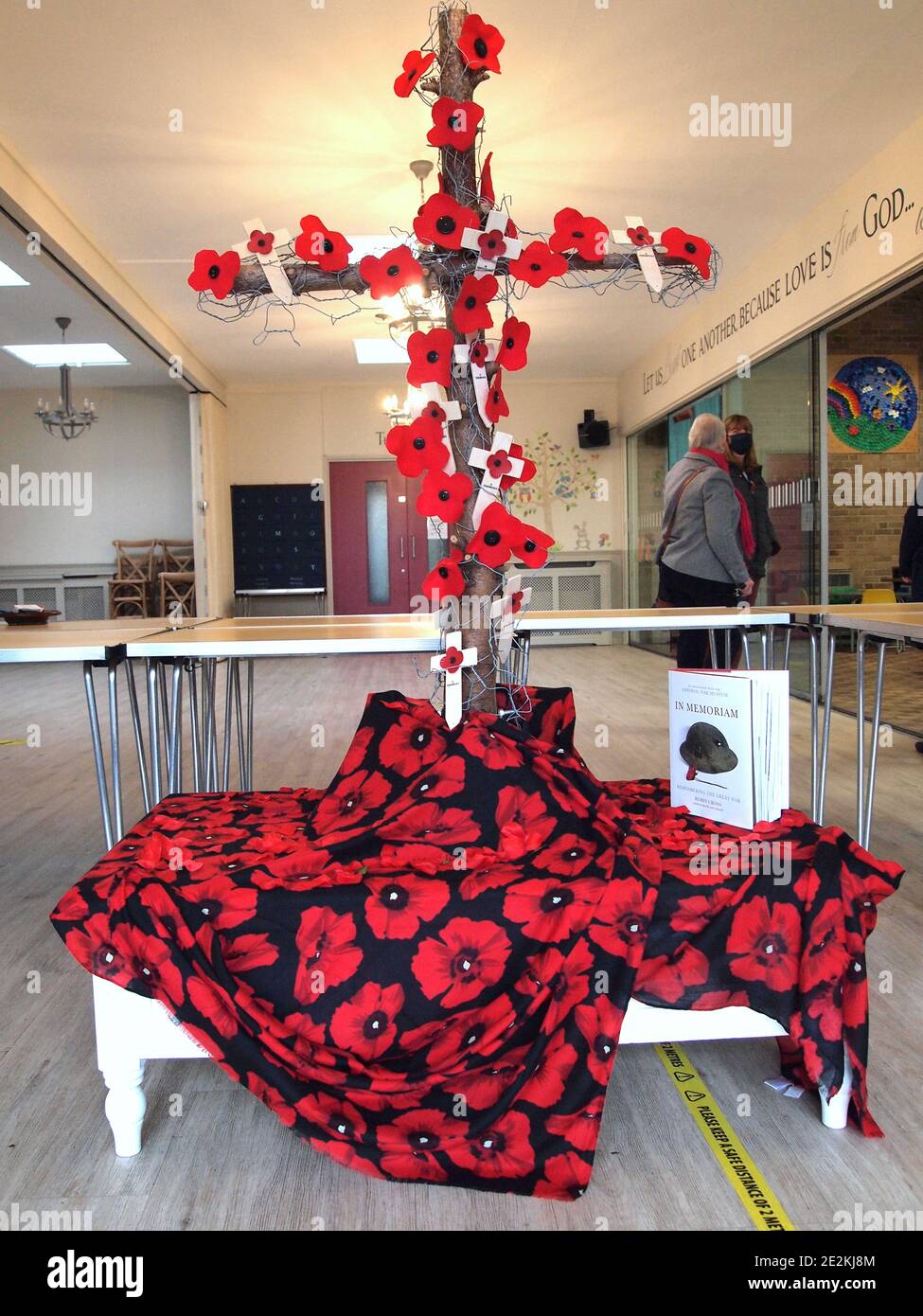 Remembrance cross in Methodist church, UK Stock Photo - Alamy