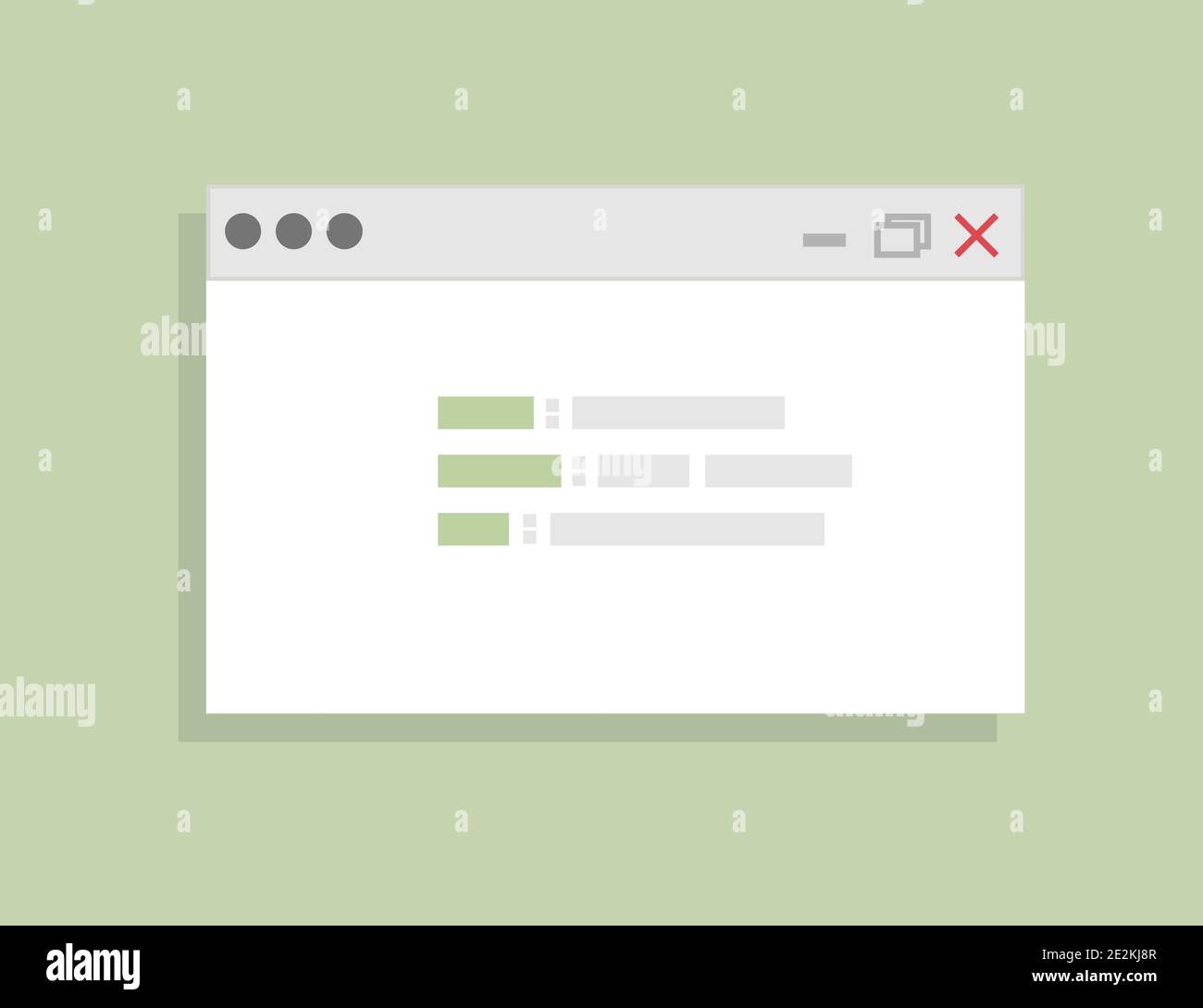 Browser window on green back ground. Flat style Stock Vector Image ...