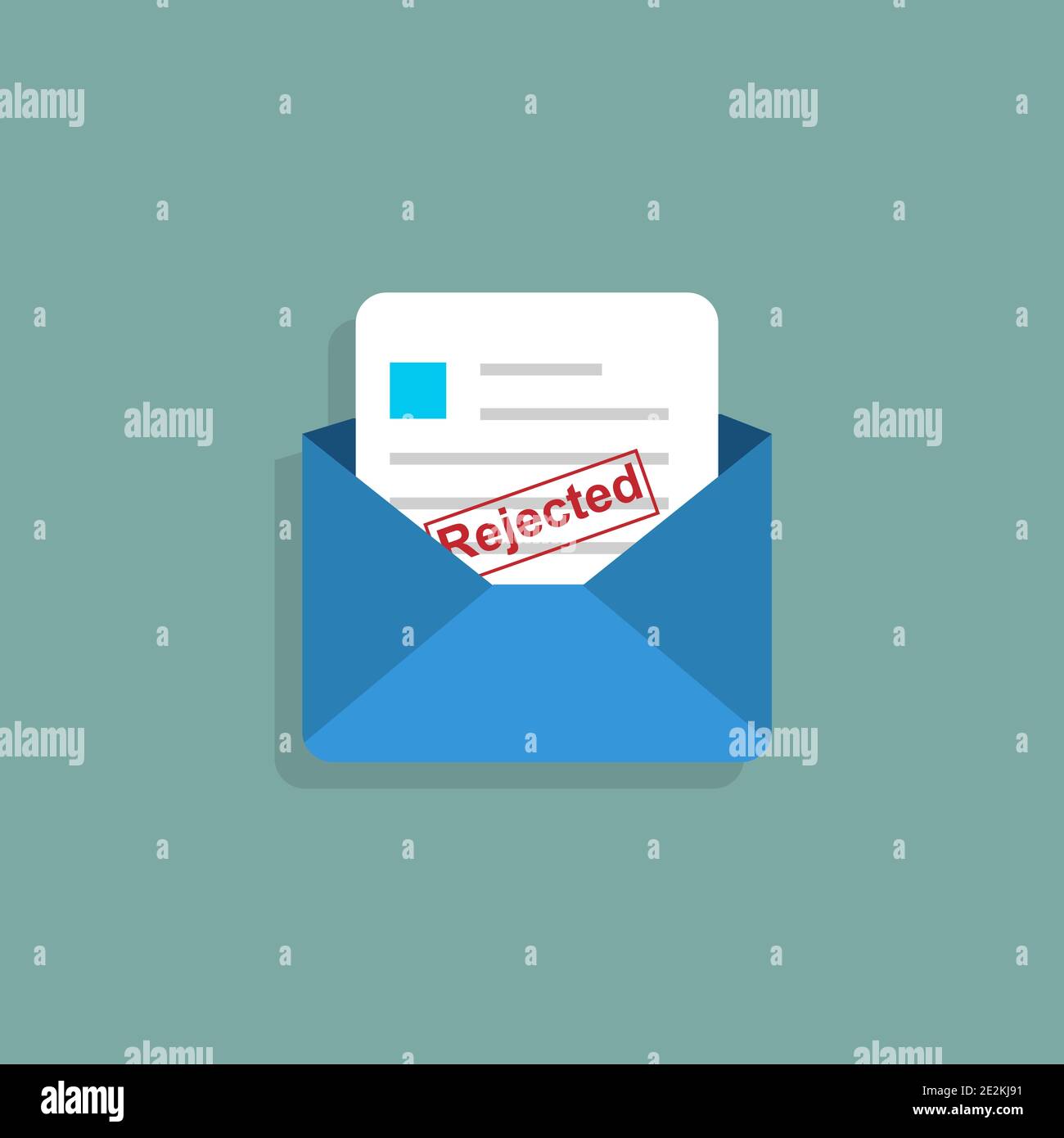 Envelope with letter Rejected. Rejected letter. Flat style. Eps10 Stock ...