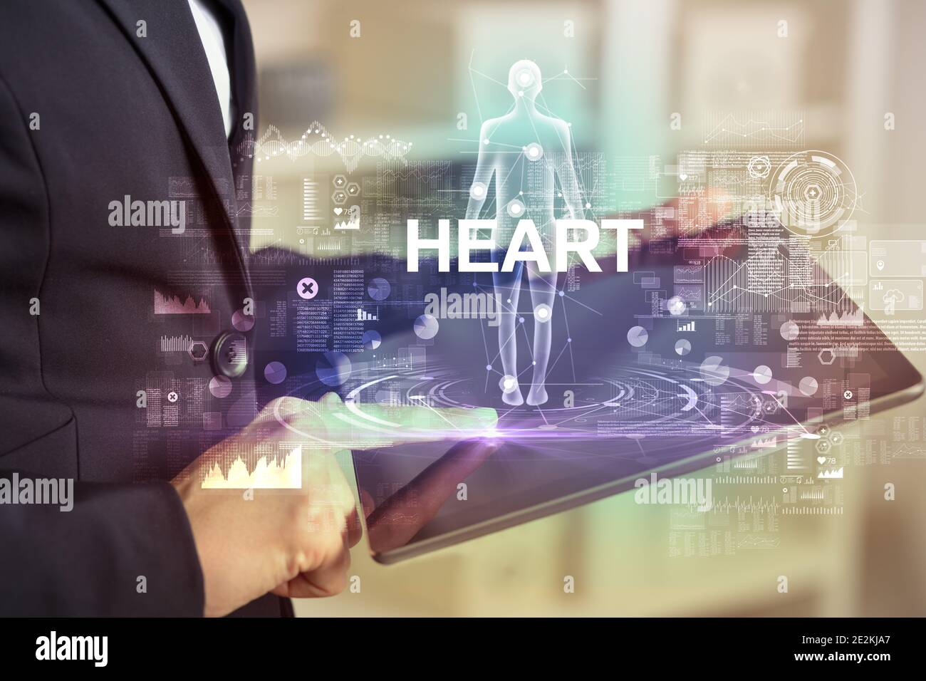 Electronic medical record with HEART inscription, Medical technology ...