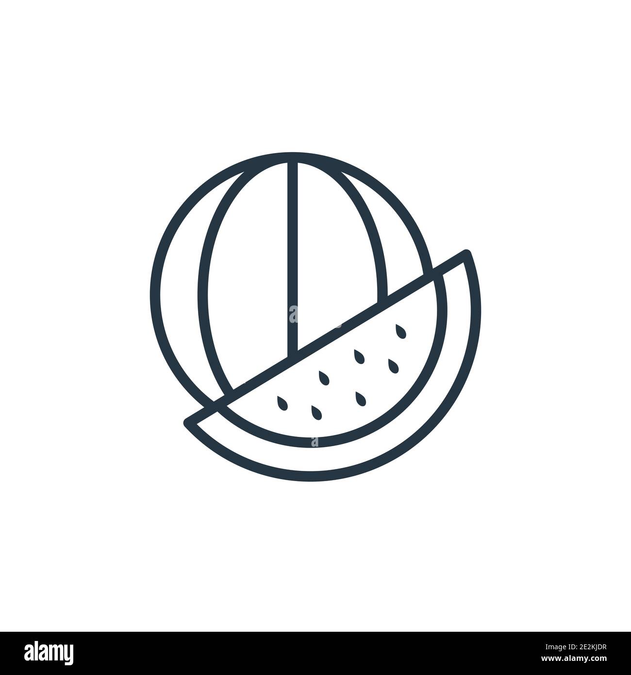 Watermelon outline vector icon. Thin line black watermelon icon, flat ...