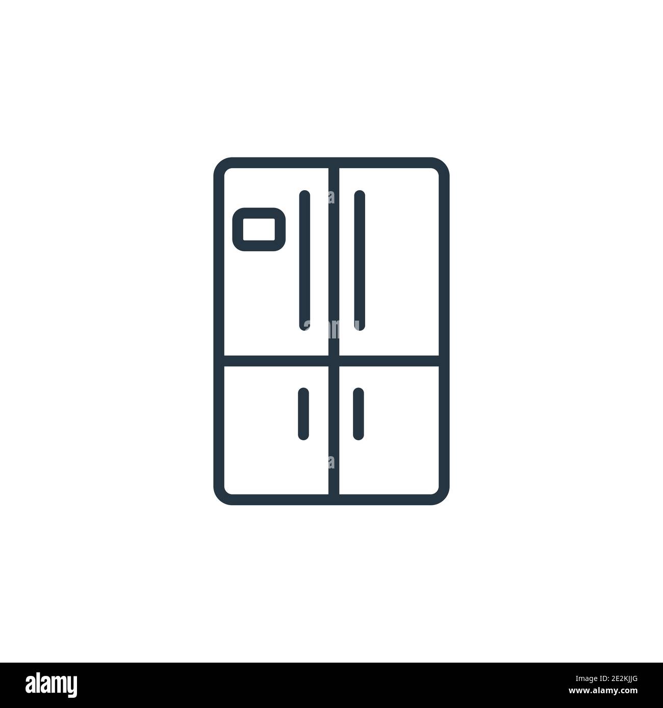Fridge outline vector icon. Thin line black fridge icon, flat vector ...