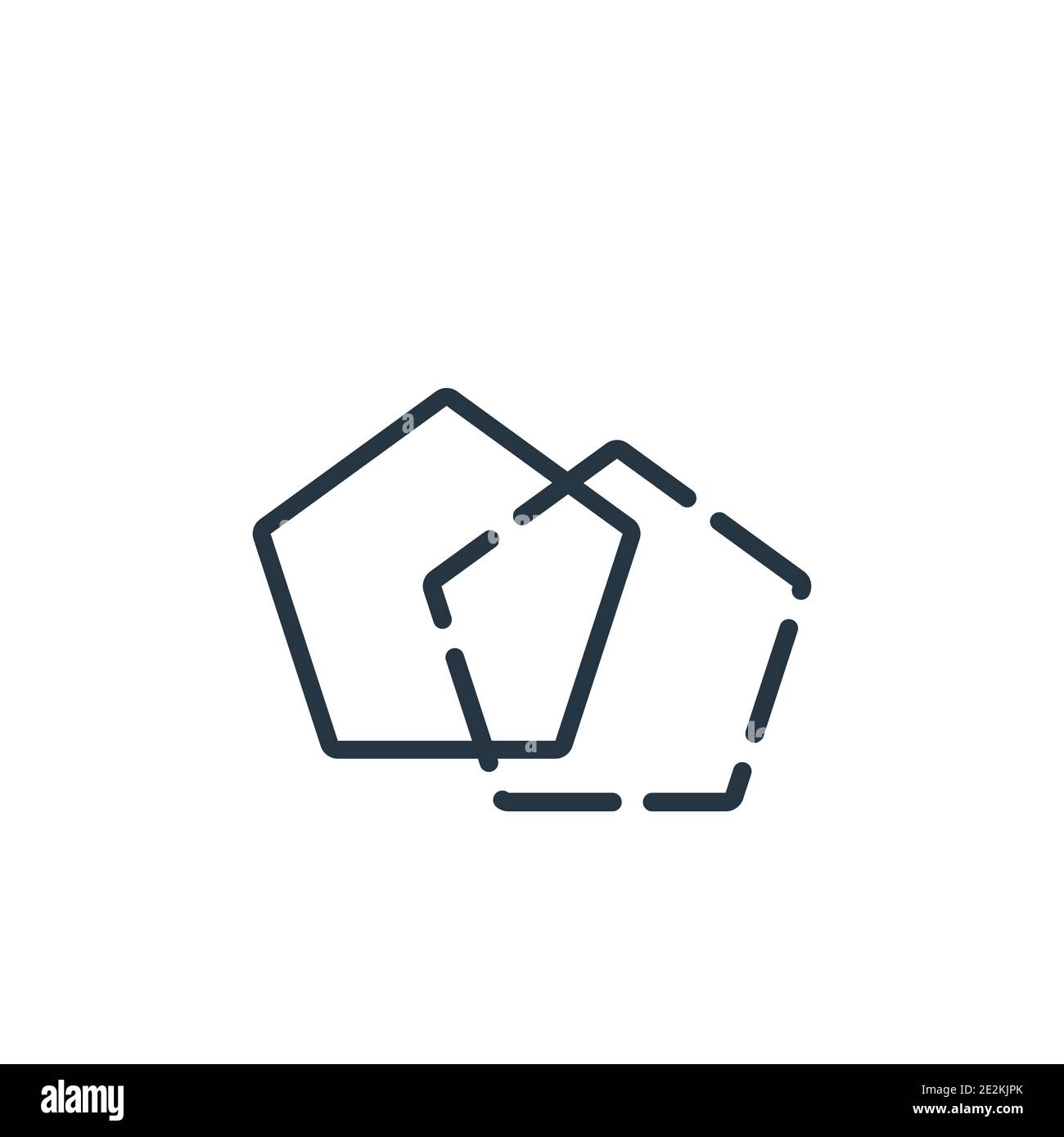 Intersection outline vector icon. Thin line black intersection icon ...