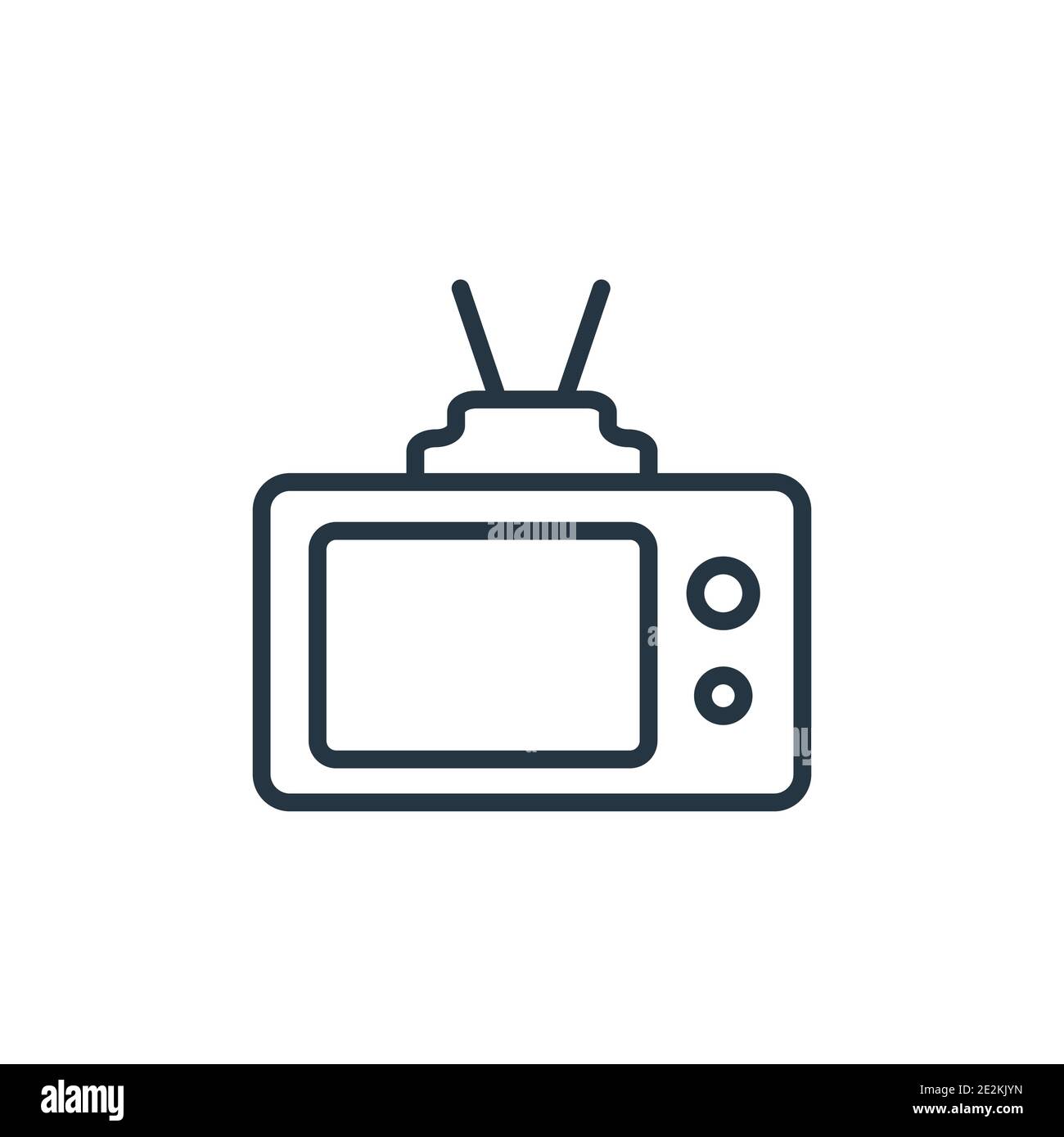 Television outline vector icon. Thin line black television icon, flat ...