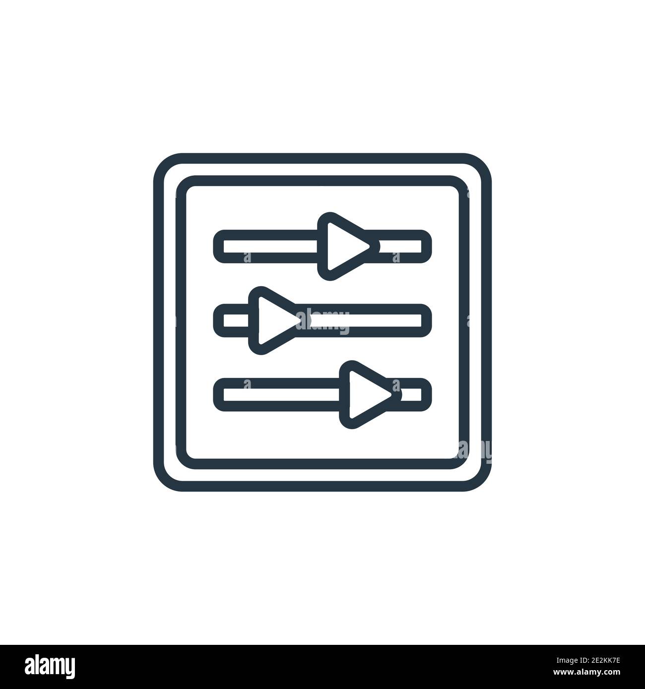 Adjust outline vector icon. Thin line black adjust icon, flat vector ...
