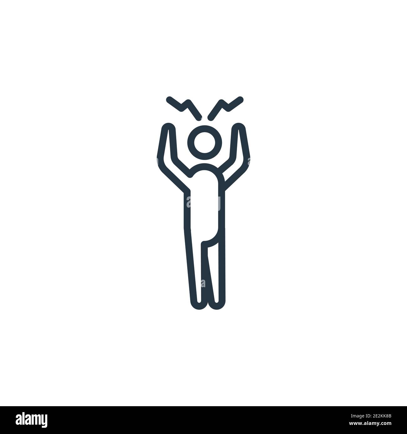 Aggravated human outline vector icon. Thin line black aggravated human ...