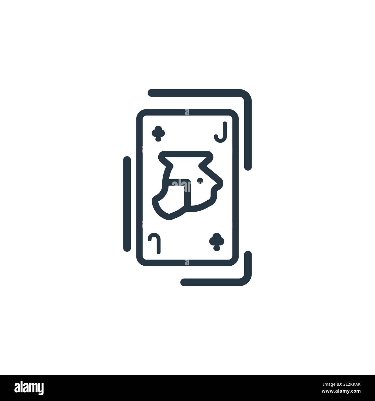 Jack of clubs outline vector icon. Thin line black jack of clubs icon ...