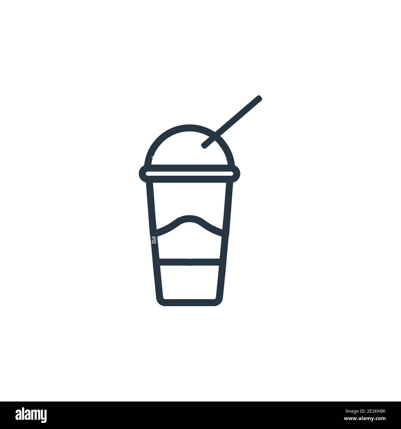 Frappe outline vector icon. Thin line black frappe icon, flat vector ...