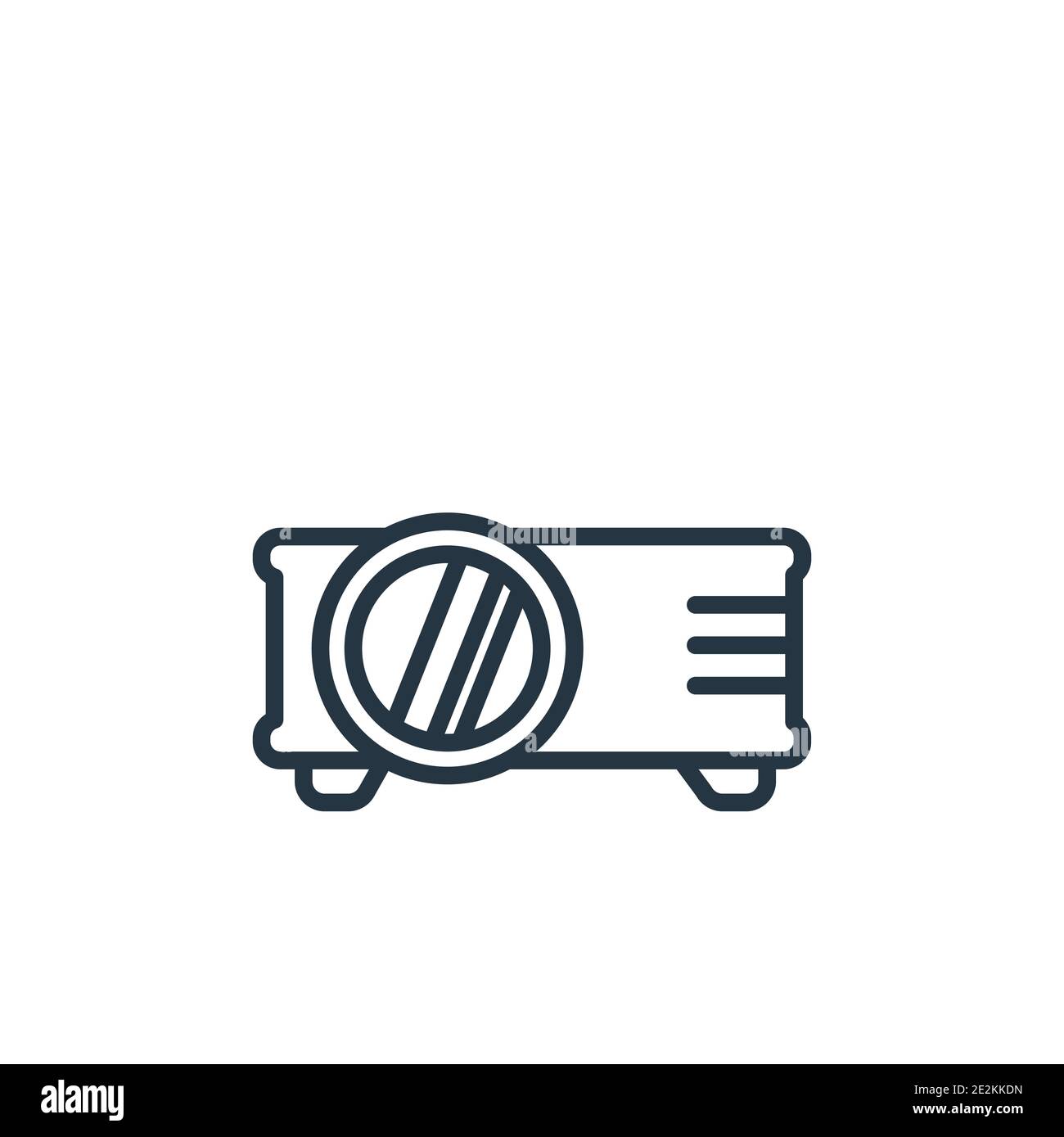 Projector outline vector icon. Thin line black projector icon, flat ...
