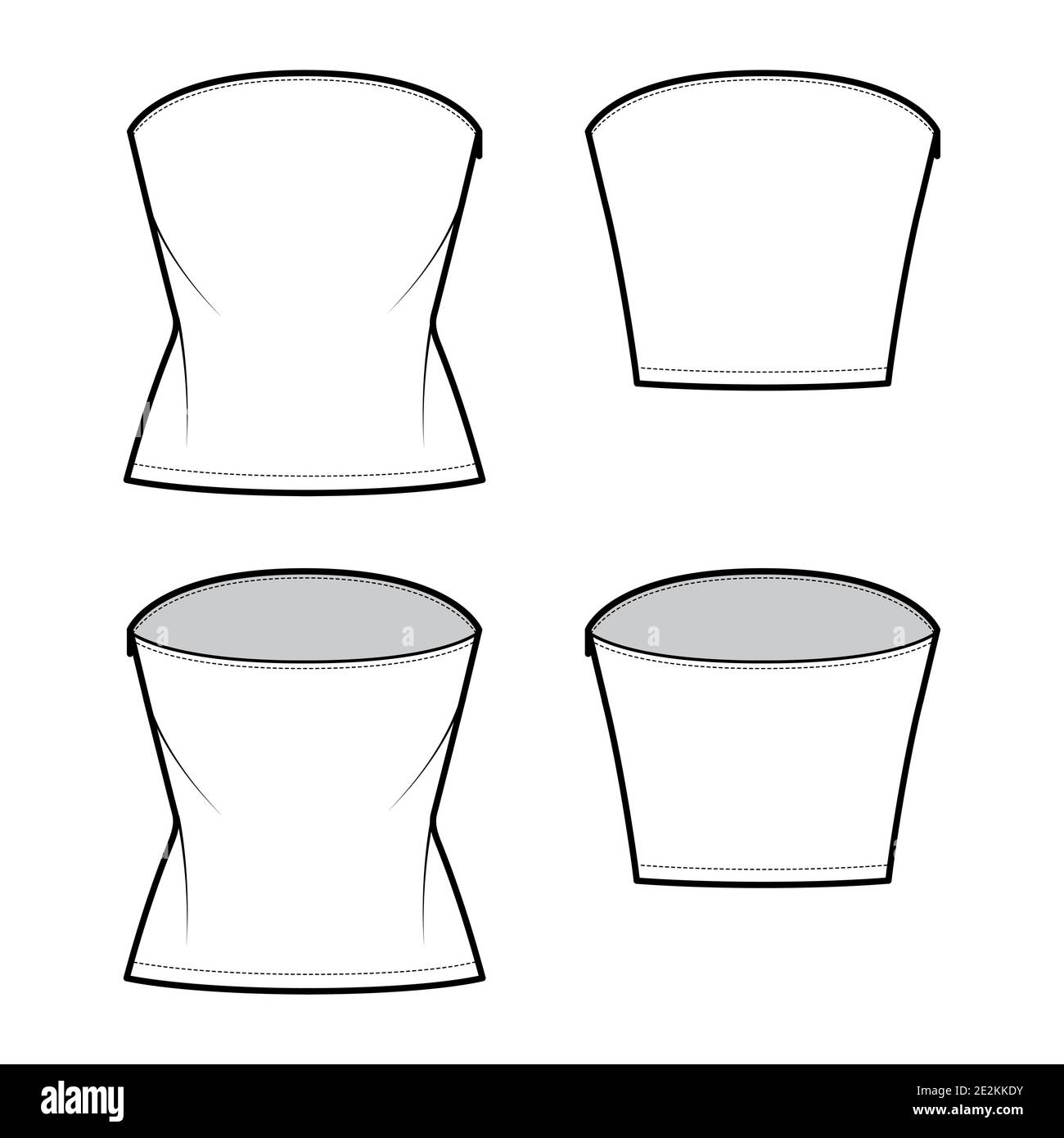 Strapless crop top Stock Vector Images - Alamy