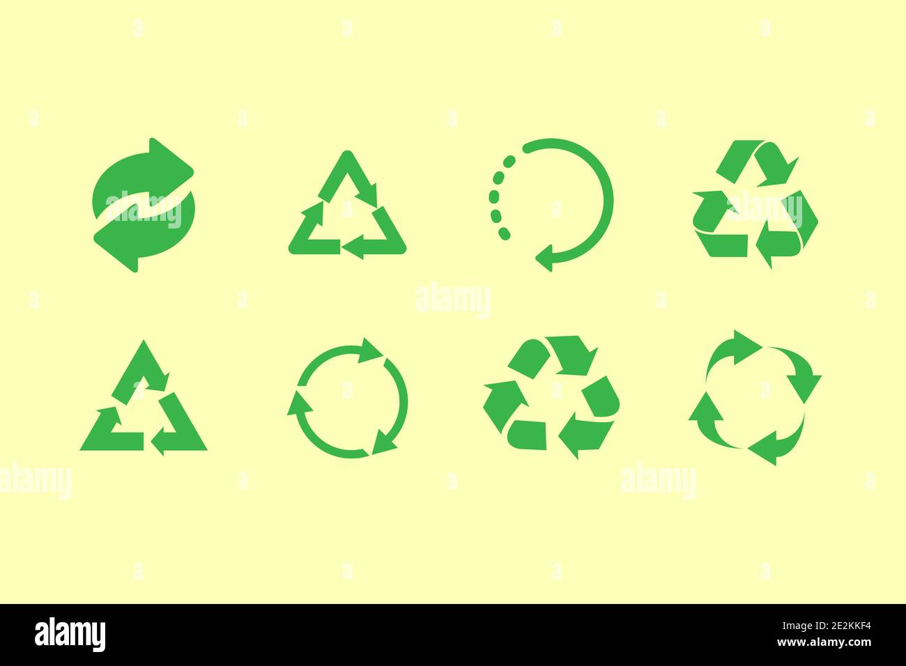 Recycle icon set green on white background Stock Vector Image & Art - Alamy