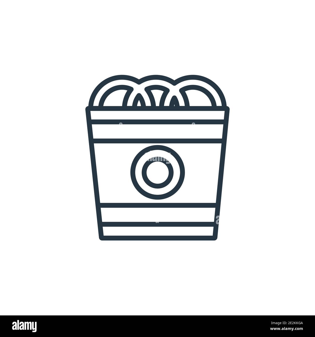 Onion rings outline vector icon. Thin line black onion rings icon, flat ...