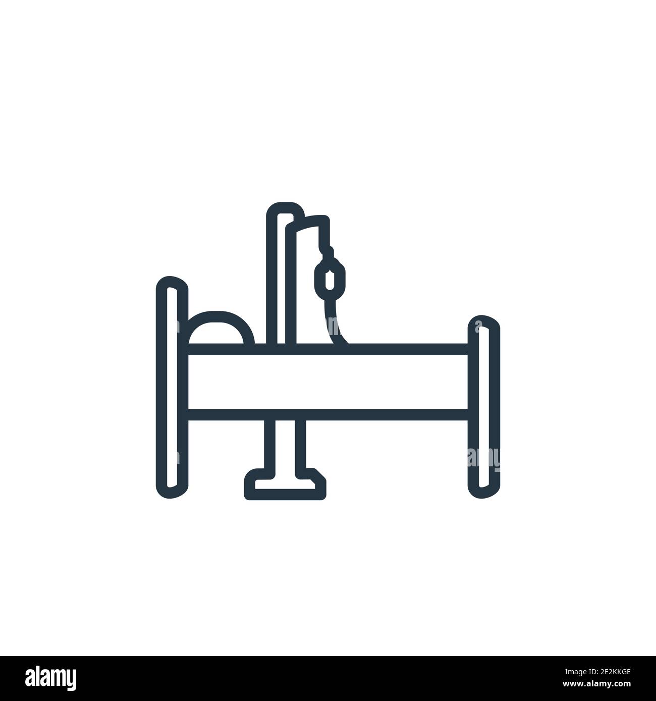 Hospital bed outline vector icon. Thin line black hospital bed icon ...