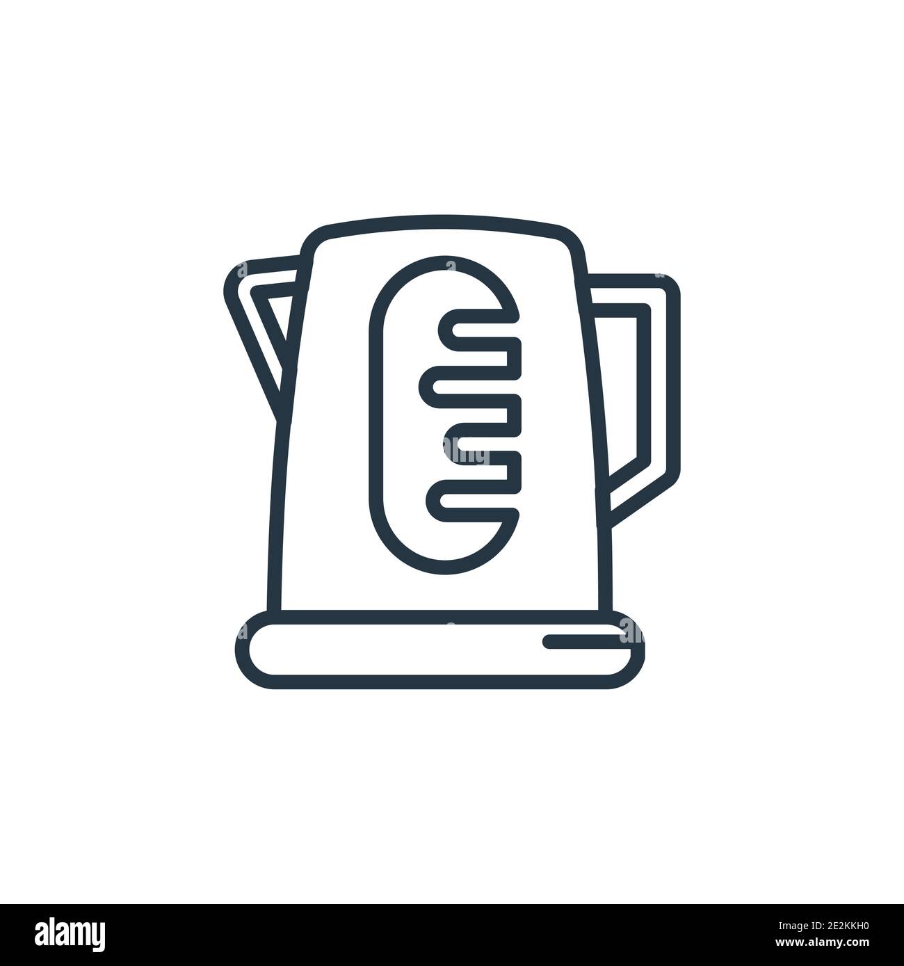 Kettle outline vector icon. Thin line black kettle icon, flat vector ...