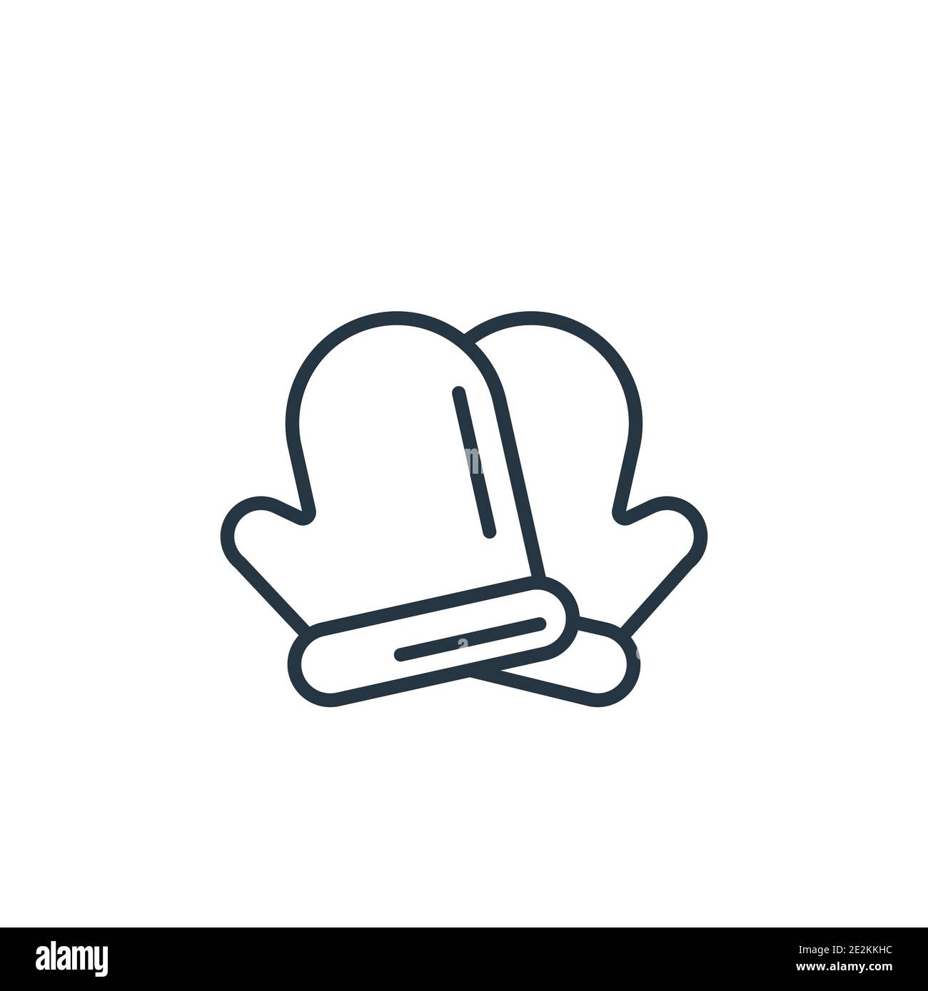 Cooking mitts outline vector icon. Thin line black cooking mitts icon ...